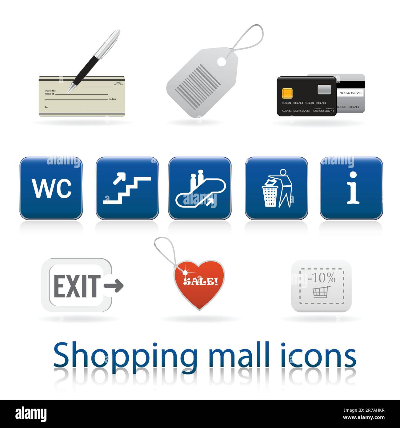 Shopping mall icons Stock Vector Image & Art - Alamy