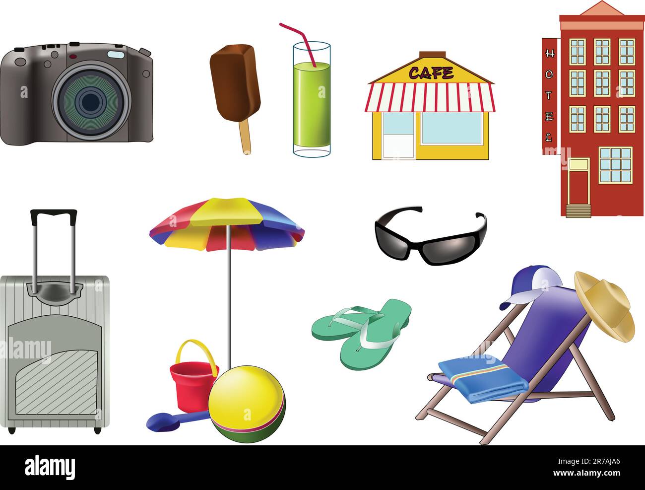 Sun hat sunglasses Stock Vector Images - Alamy