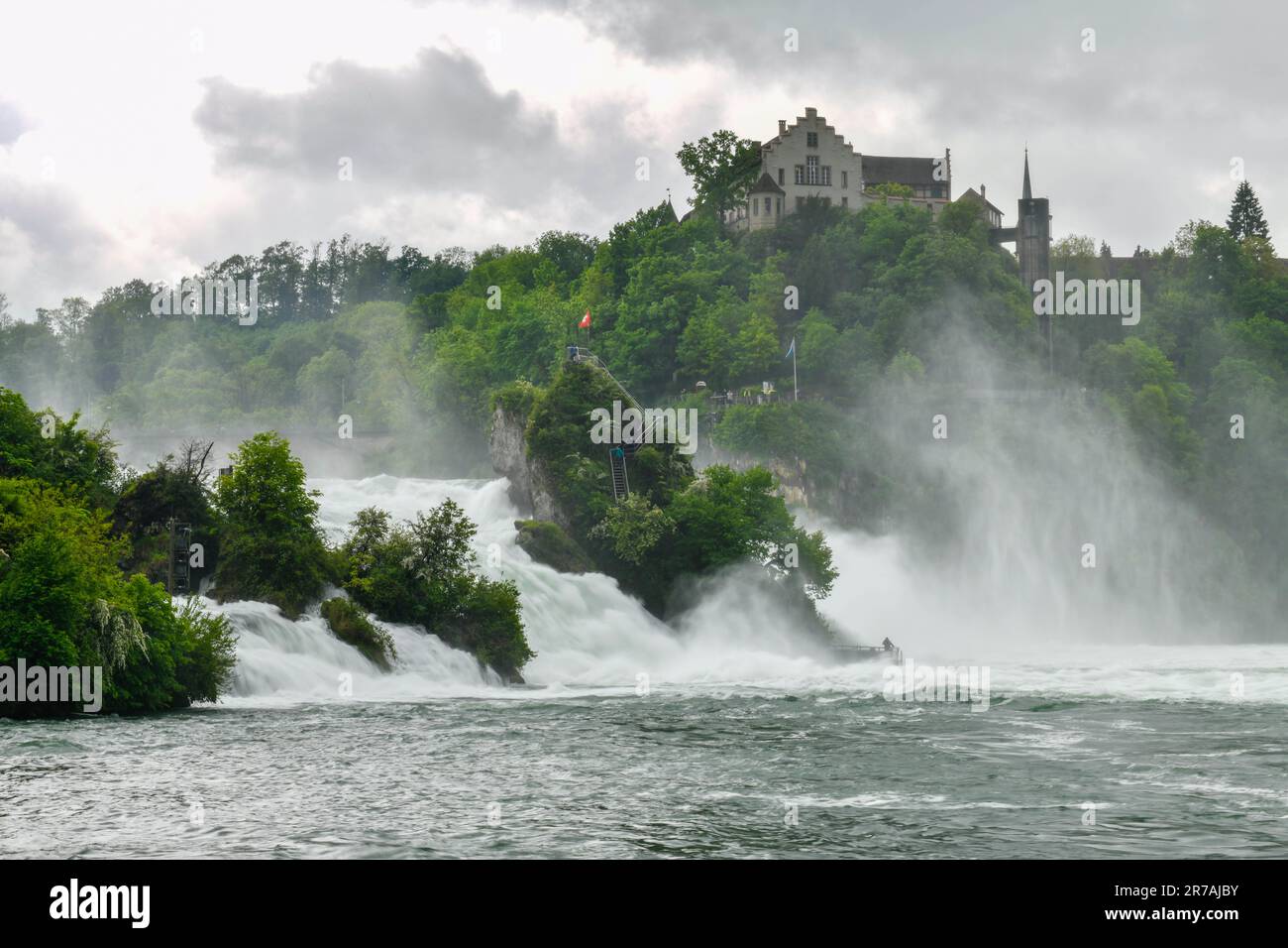 View of Rhine falls (Rheinfalls) the biggest waterfall in Europe Stock ...