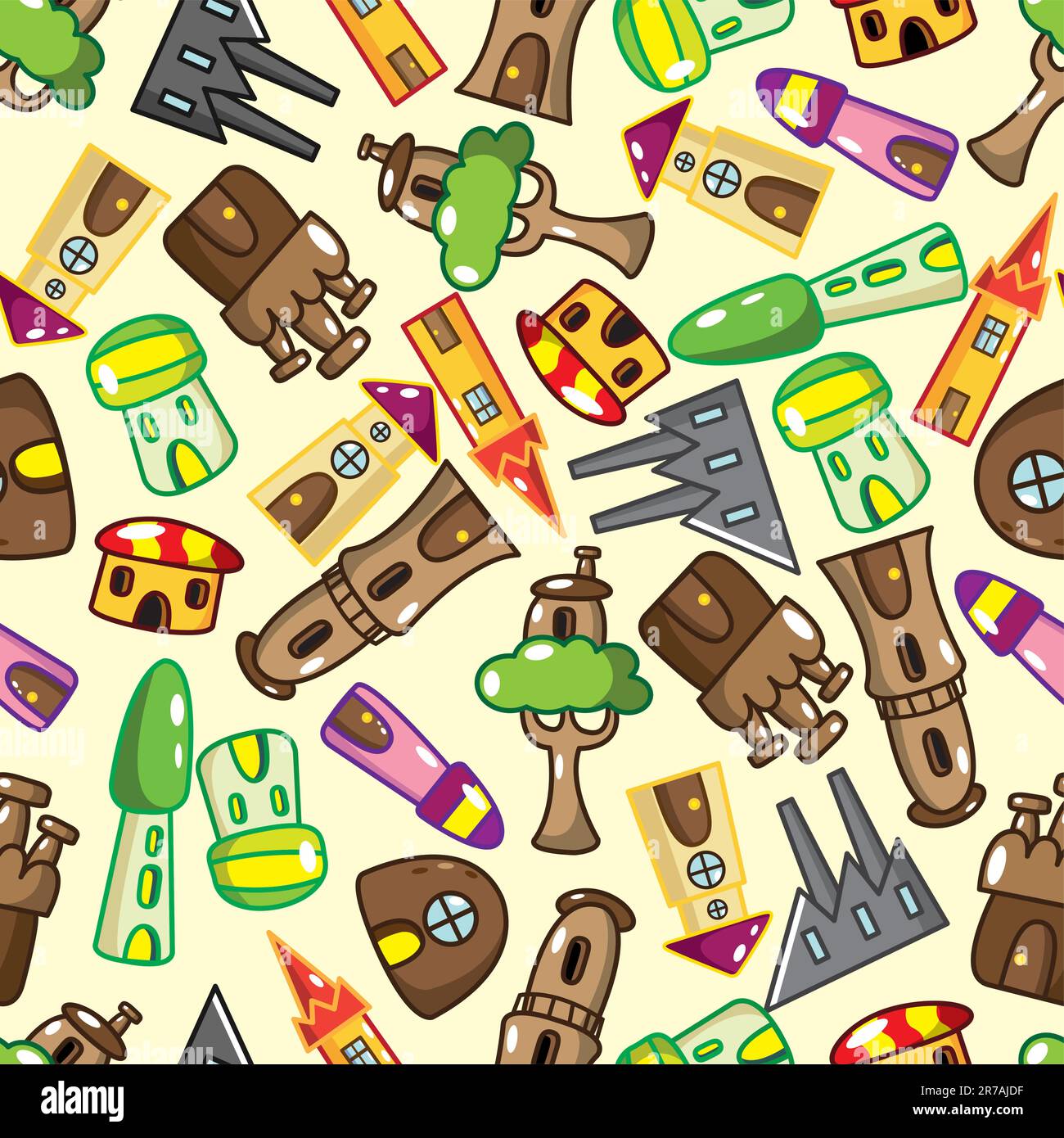 seamless house pattern Stock Vector Image & Art - Alamy