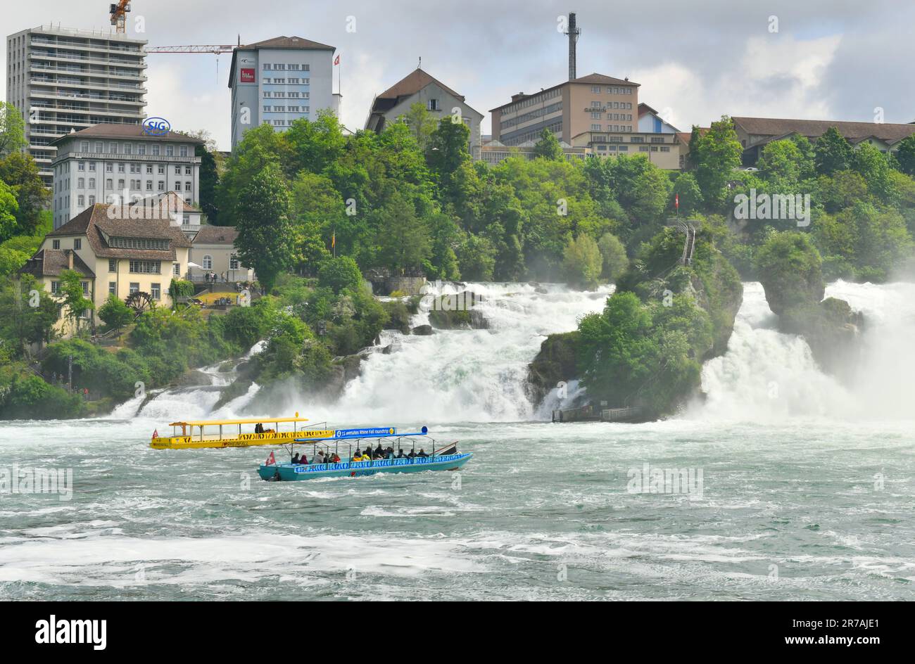 Schaffhausen - May 15 ,2023 :View of Rhine falls (Rheinfalls) the ...