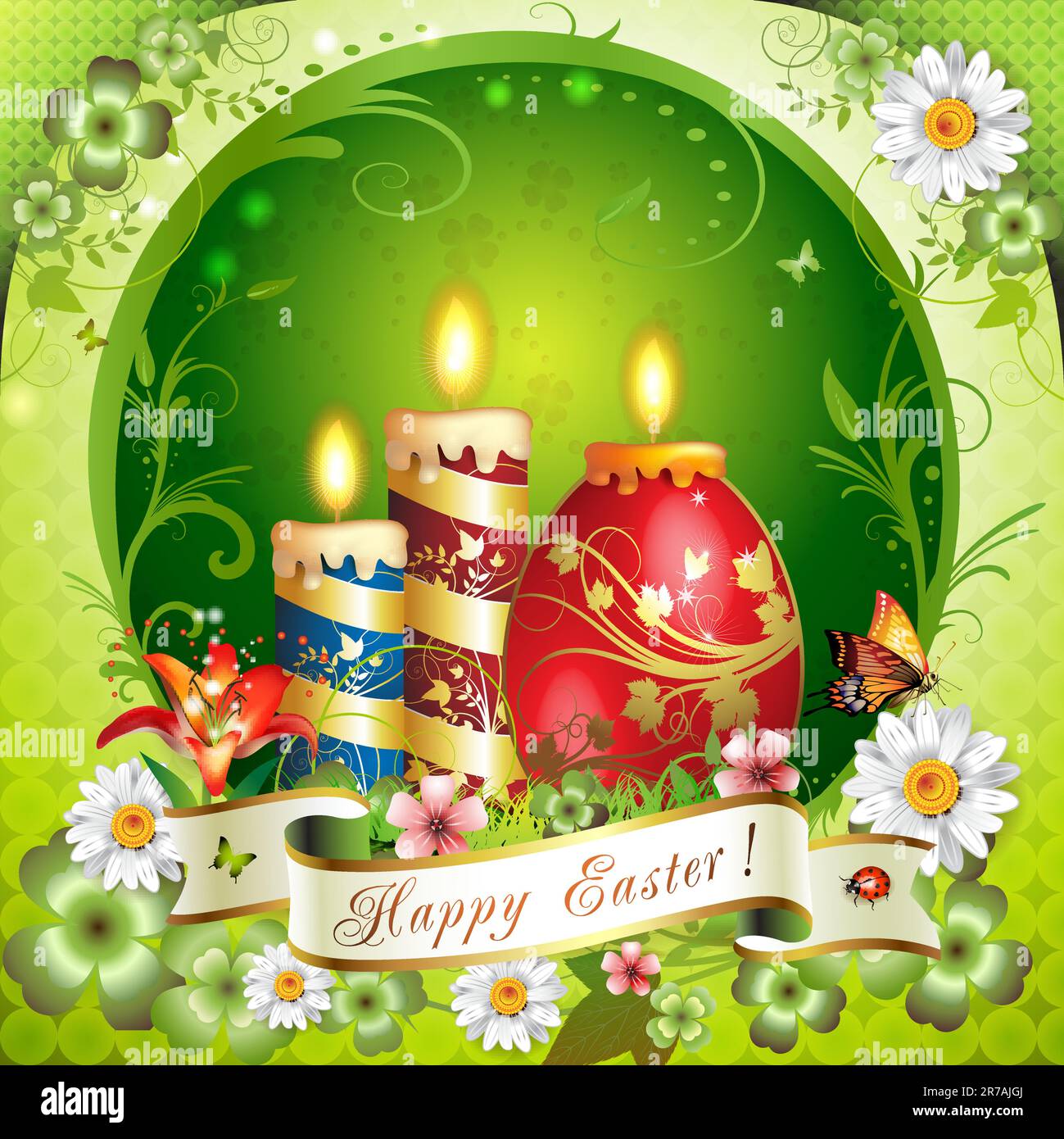 Colorful easter egg candles Stock Vector Images - Alamy