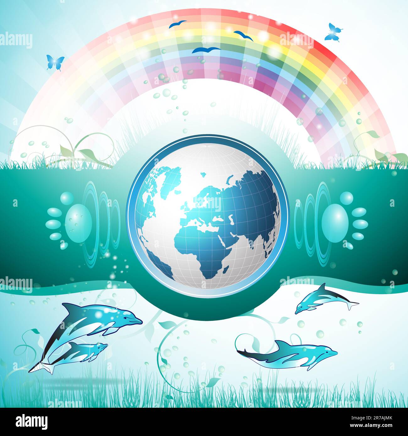 Eco dolphin Stock Vector Images - Alamy