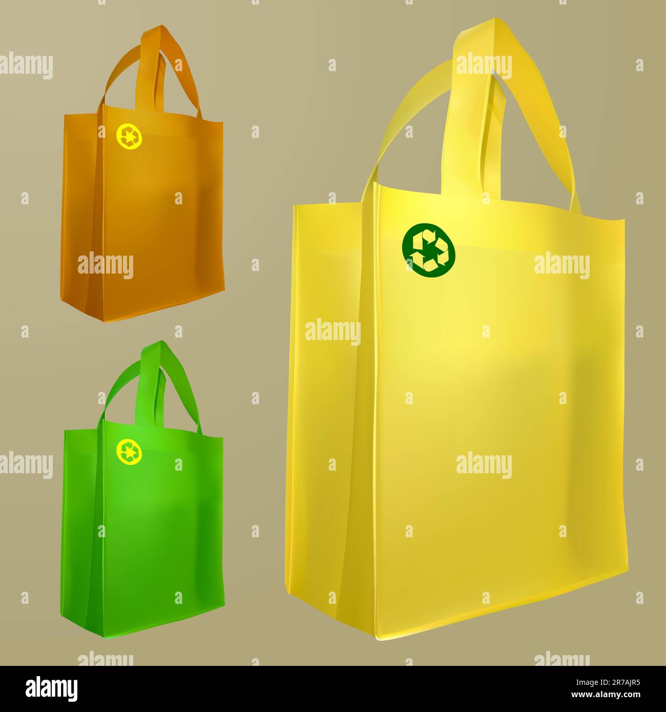 vector set of three bags with recycle sign Stock Vector Image & Art - Alamy
