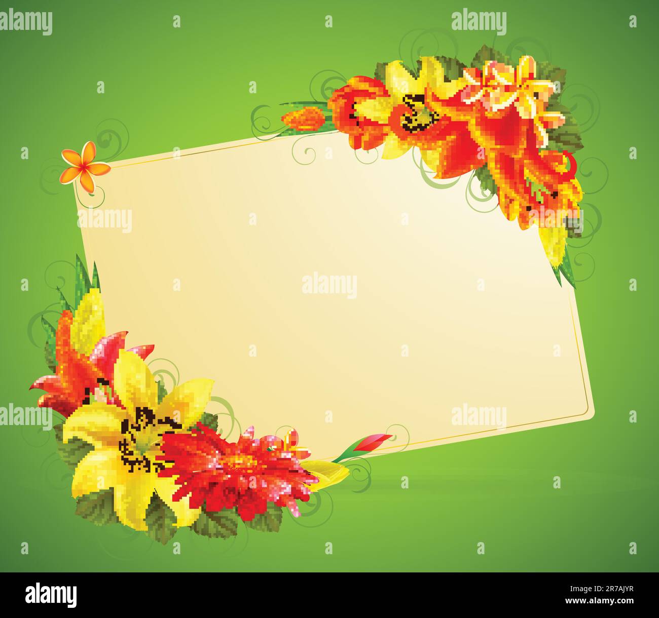 greeting card with flowers and place for text Stock Vector Image & Art ...
