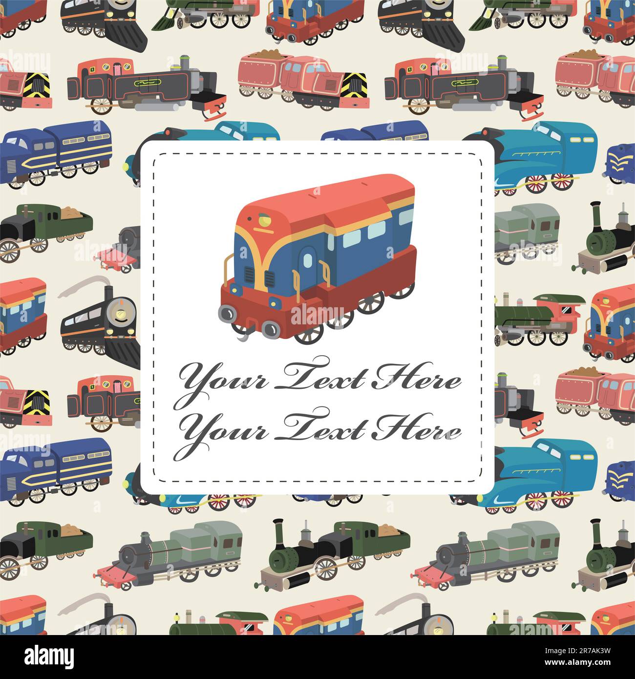 cartoon train card Stock Vector Image & Art - Alamy