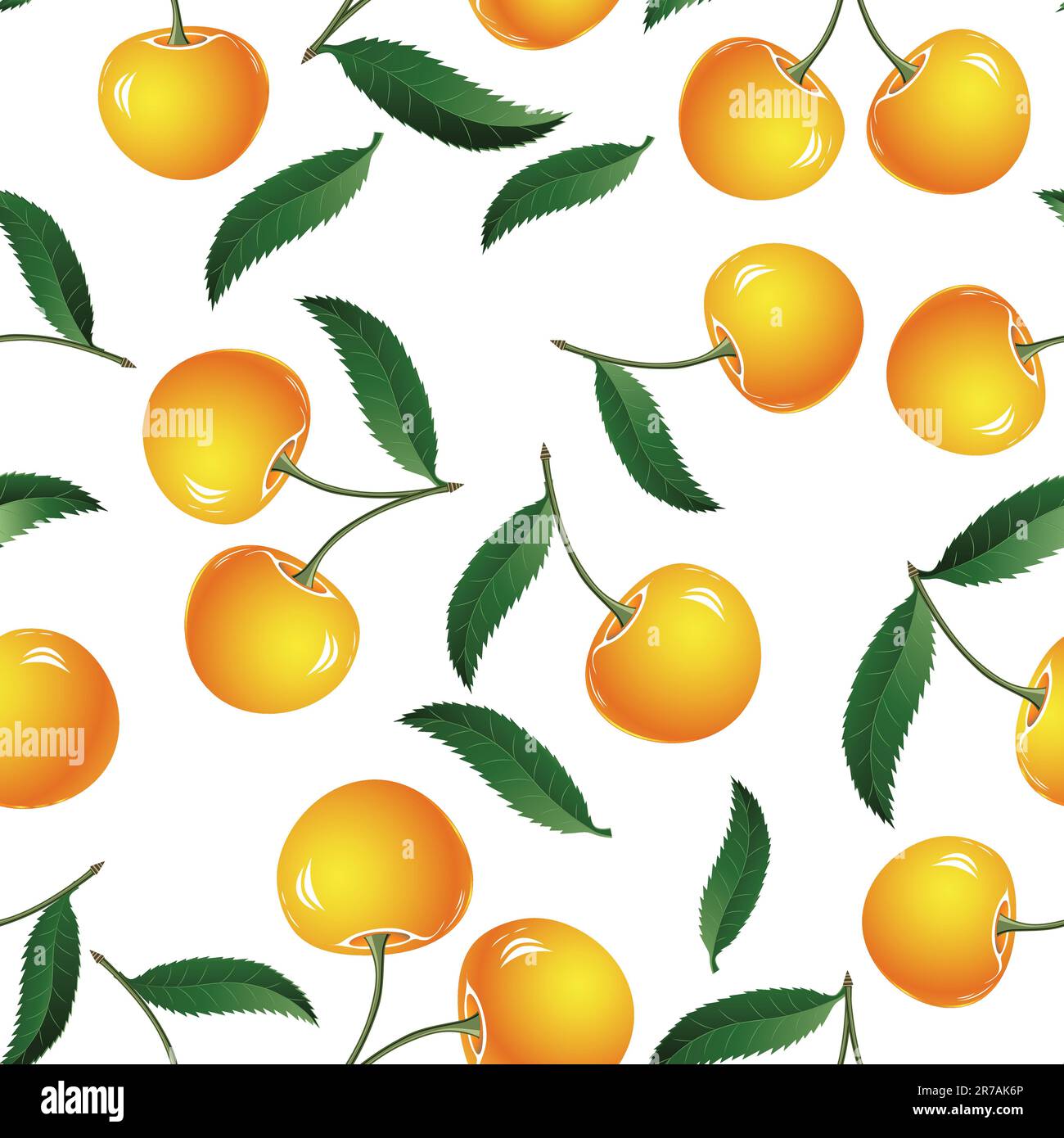 Seamless yellow cherry background. Vector illustration. Element for ...
