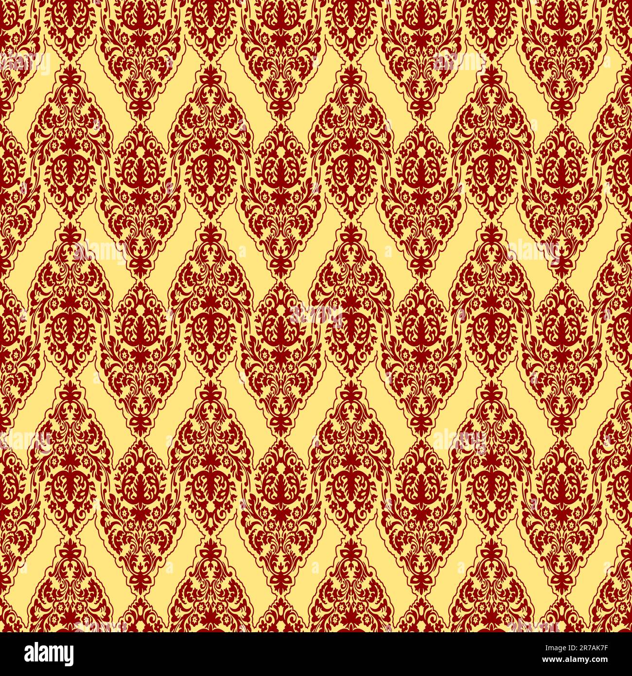 red damask texture, abstract seamless pattern; vector art illustration ...