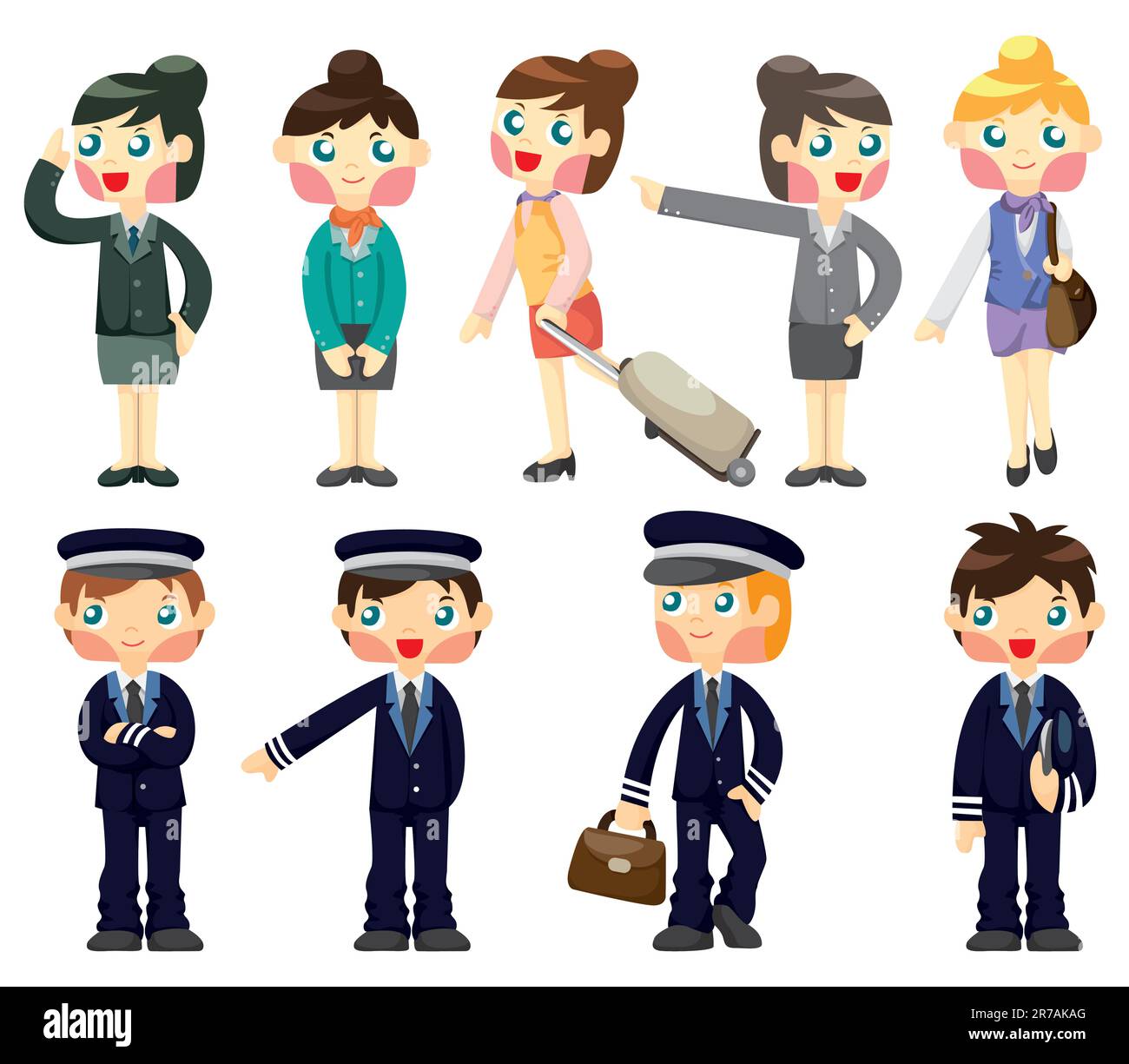 cartoon flight attendant/pilot icon Stock Vector Image & Art - Alamy