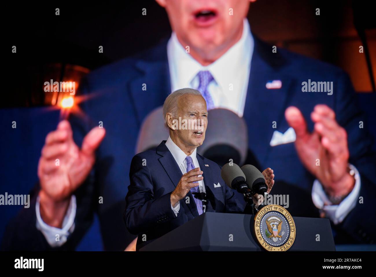 United States President Joe Biden speaks during a Juneteenth concert on ...