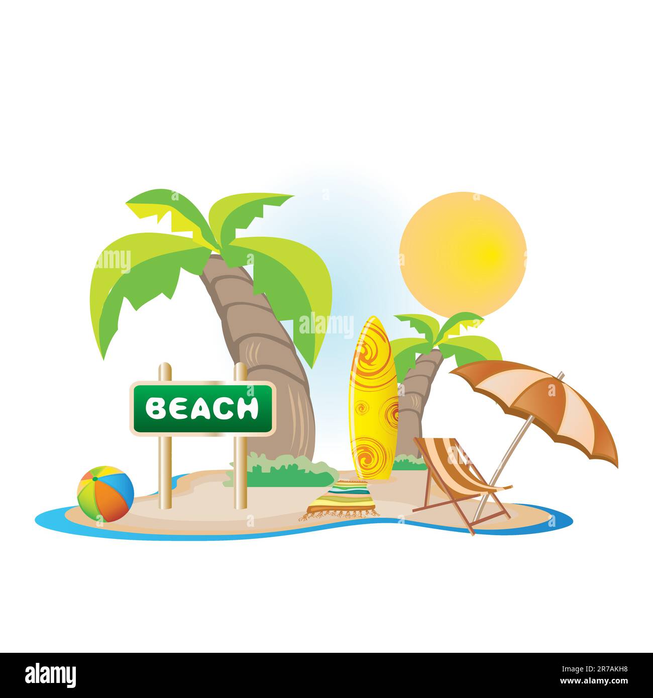 Tropical island beach ball icon Cut Out Stock Images & Pictures - Alamy