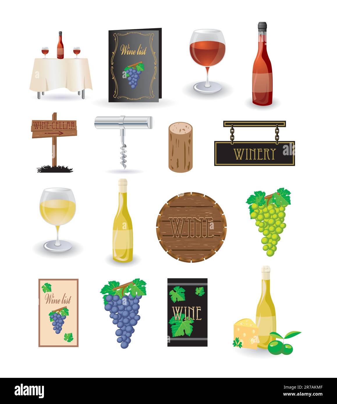 Wine icon set Stock Vector Image & Art - Alamy