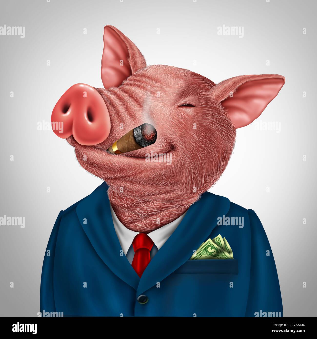 Greedflation or Greed Inflation as a selfish Pig character as a greedy ...