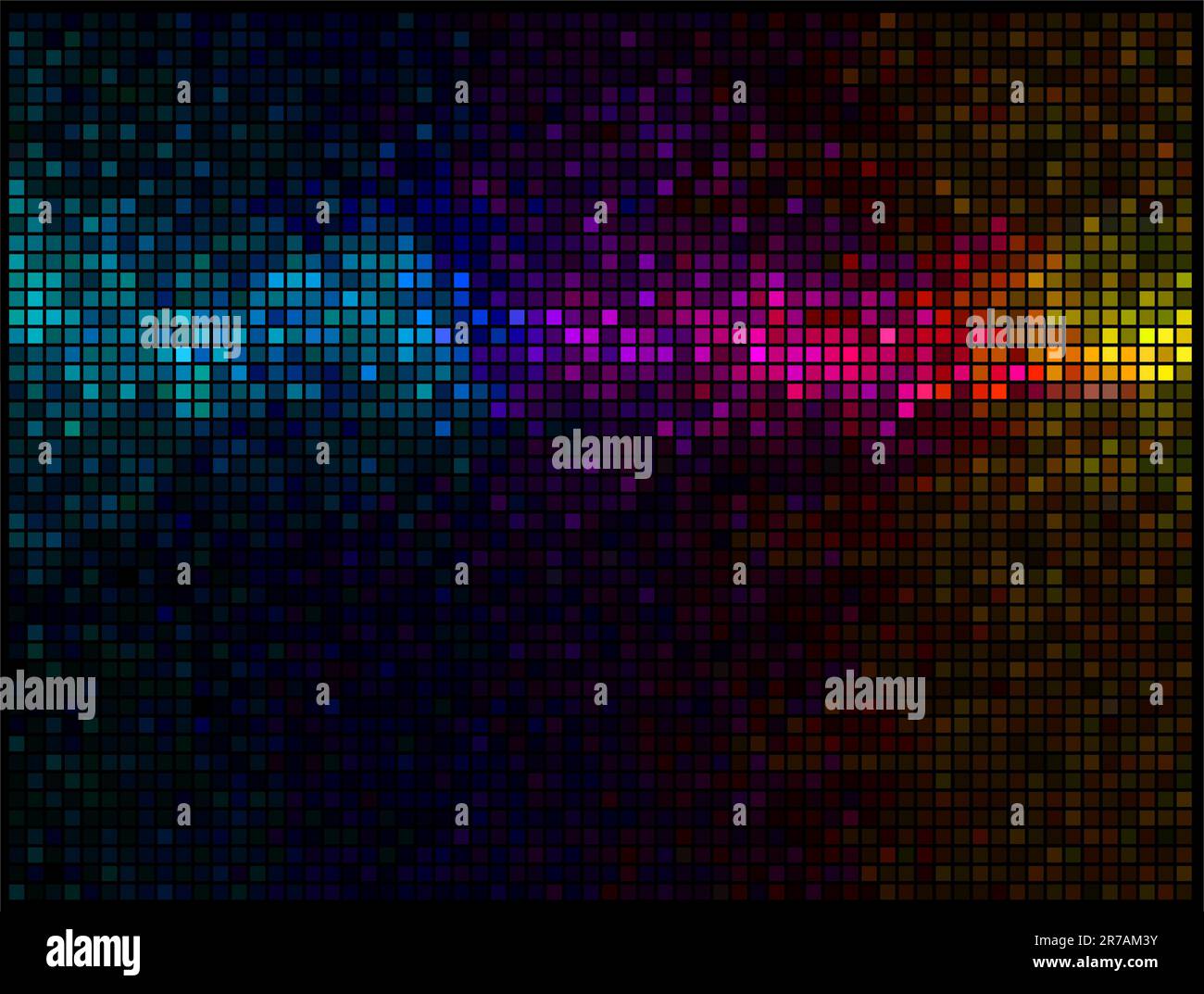 Multicolor abstract lights disco background. Square pixel mosaic vector ...