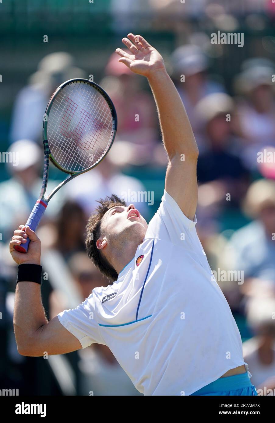 Arthur Fery in action against Dominik Koepfer on day three of the ...