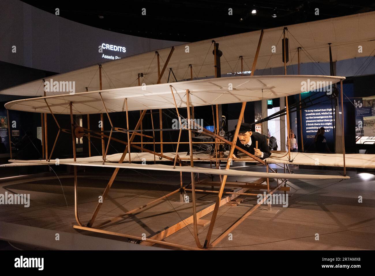 The Wright Flyer ( Kitty Hawk,Flyer 1, 1903 Flyer) in the National Air and Space Museum in ...