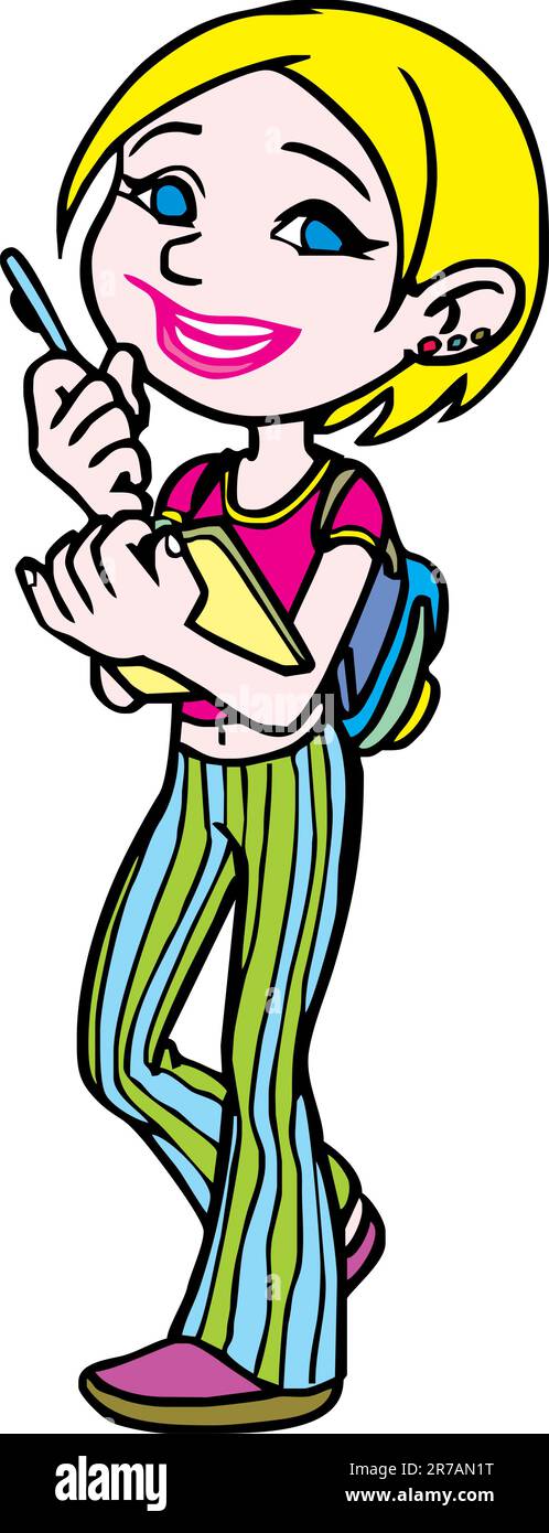 a vector illustration of colorful girl Stock Vector Image & Art - Alamy