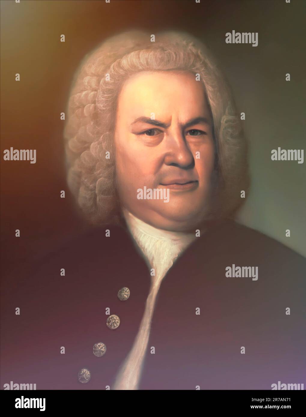Johann Sebastian Bach, 1685 - 1750, German composer, digital edited ...