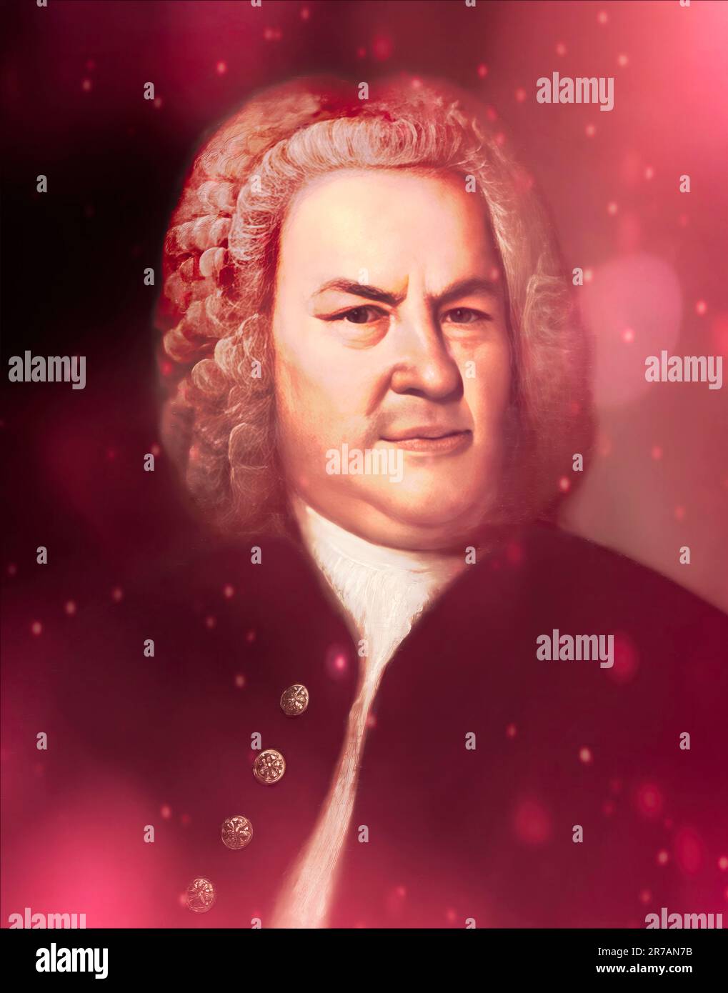 Johann Sebastian Bach, 1685 - 1750, German composer, digital edited ...
