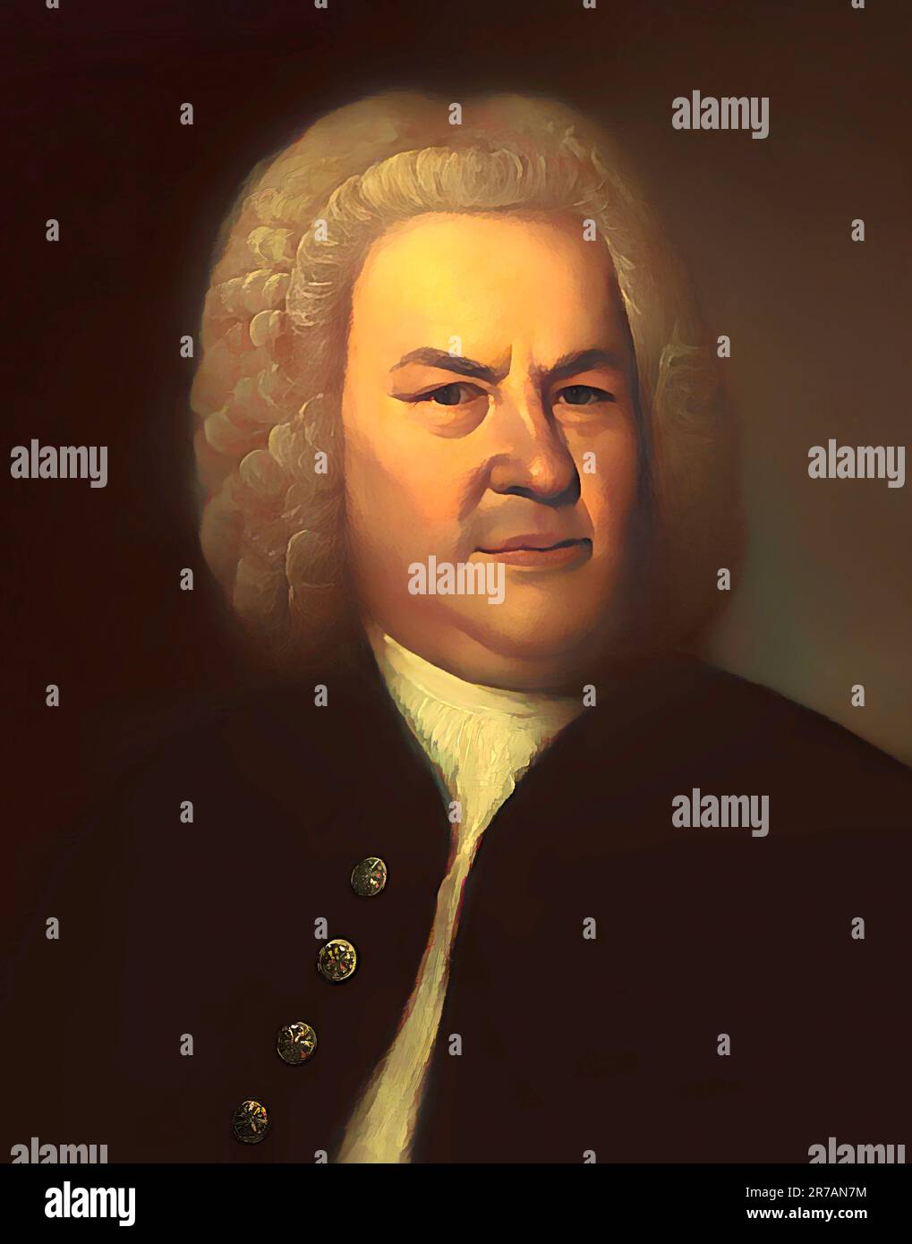 Johann Sebastian Bach, 1685 - 1750, German composer, digital edited ...