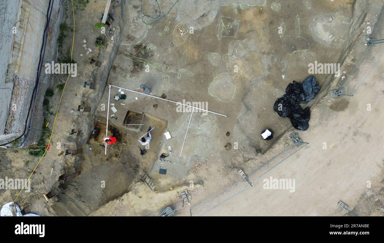 Brandenburg, Germany. 14th June, 2023. A bird's eye view of the ...