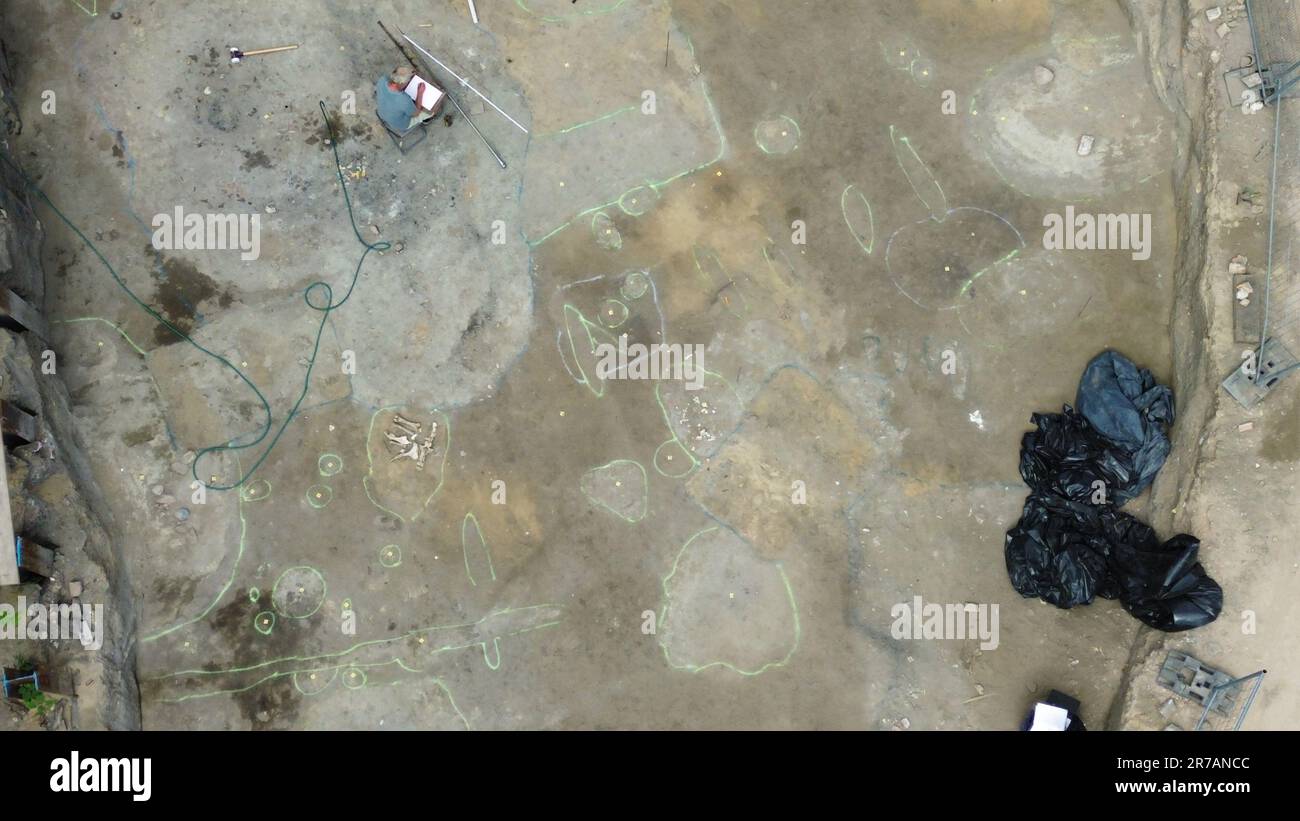 Brandenburg, Germany. 14th June, 2023. A bird's eye view of the ...