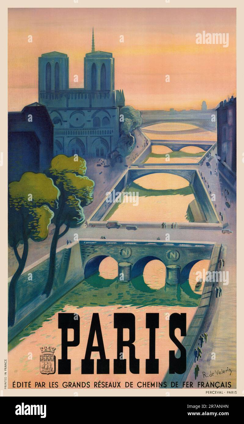 Paris by Roger de Valerio (1886-1951). Poster published in 1937 in ...