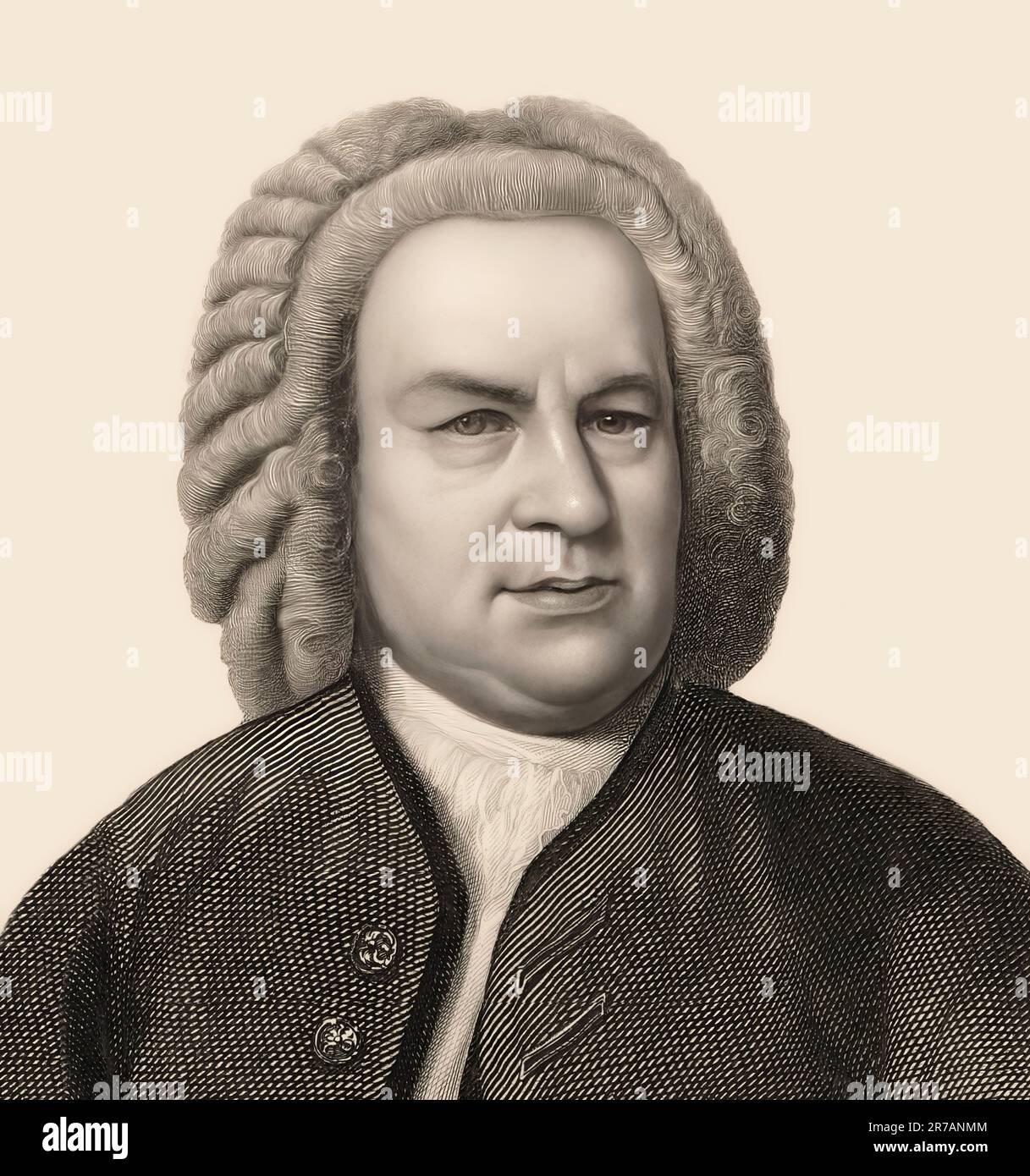 Johann Sebastian Bach, 1685 - 1750, German composer, digital edited ...