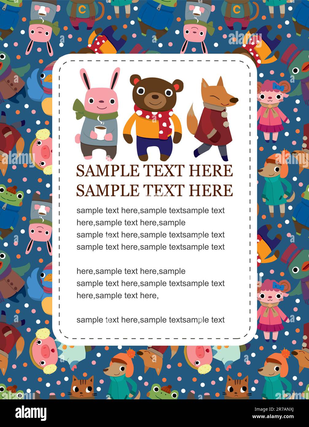 cartoon animal card Stock Vector Image & Art - Alamy