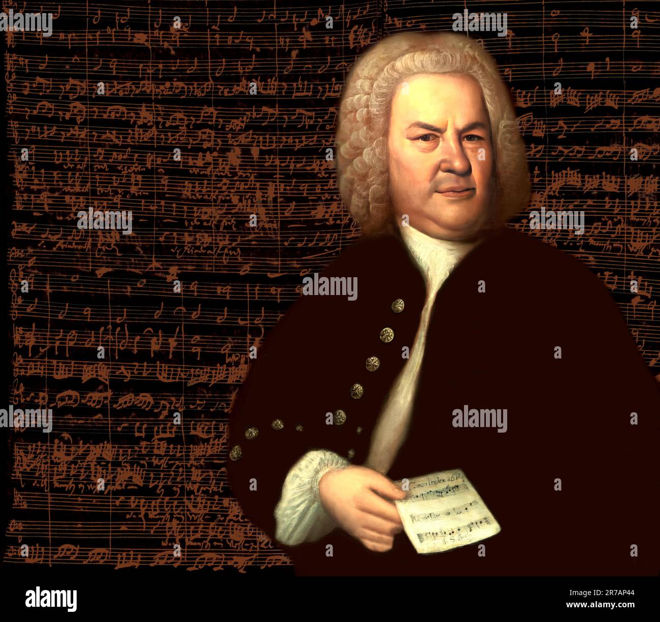 Johann Sebastian Bach, 1685 - 1750, German composer, digital edited ...