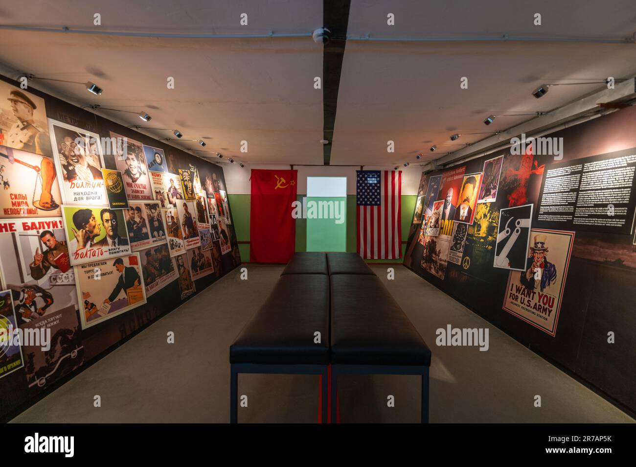 Propaganda posters in the Cold War museum, Lithuania Stock Photo - Alamy