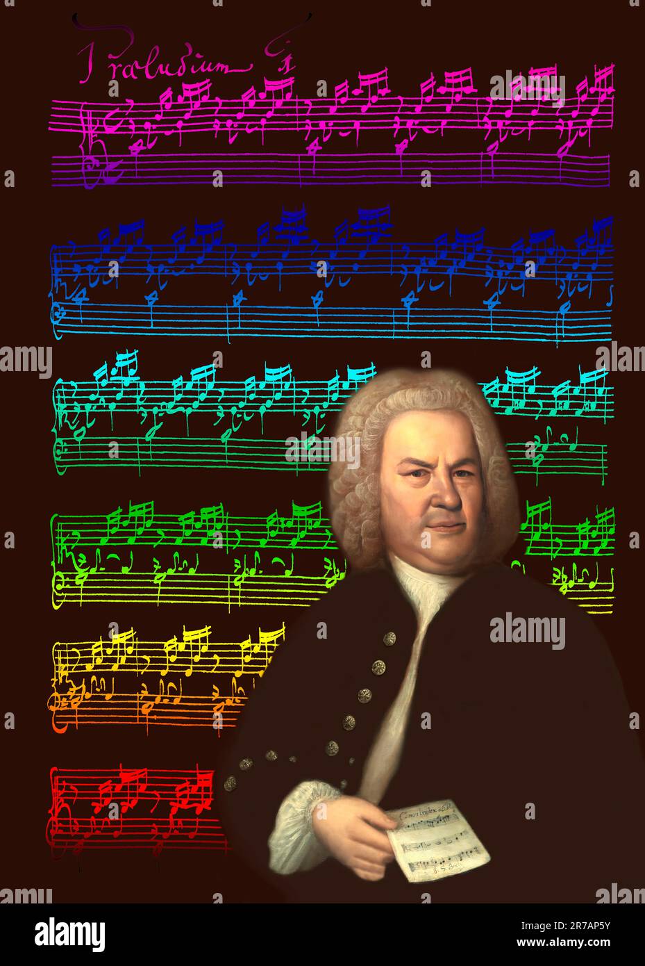 Johann Sebastian Bach, 1685 - 1750, German composer, digital edited ...
