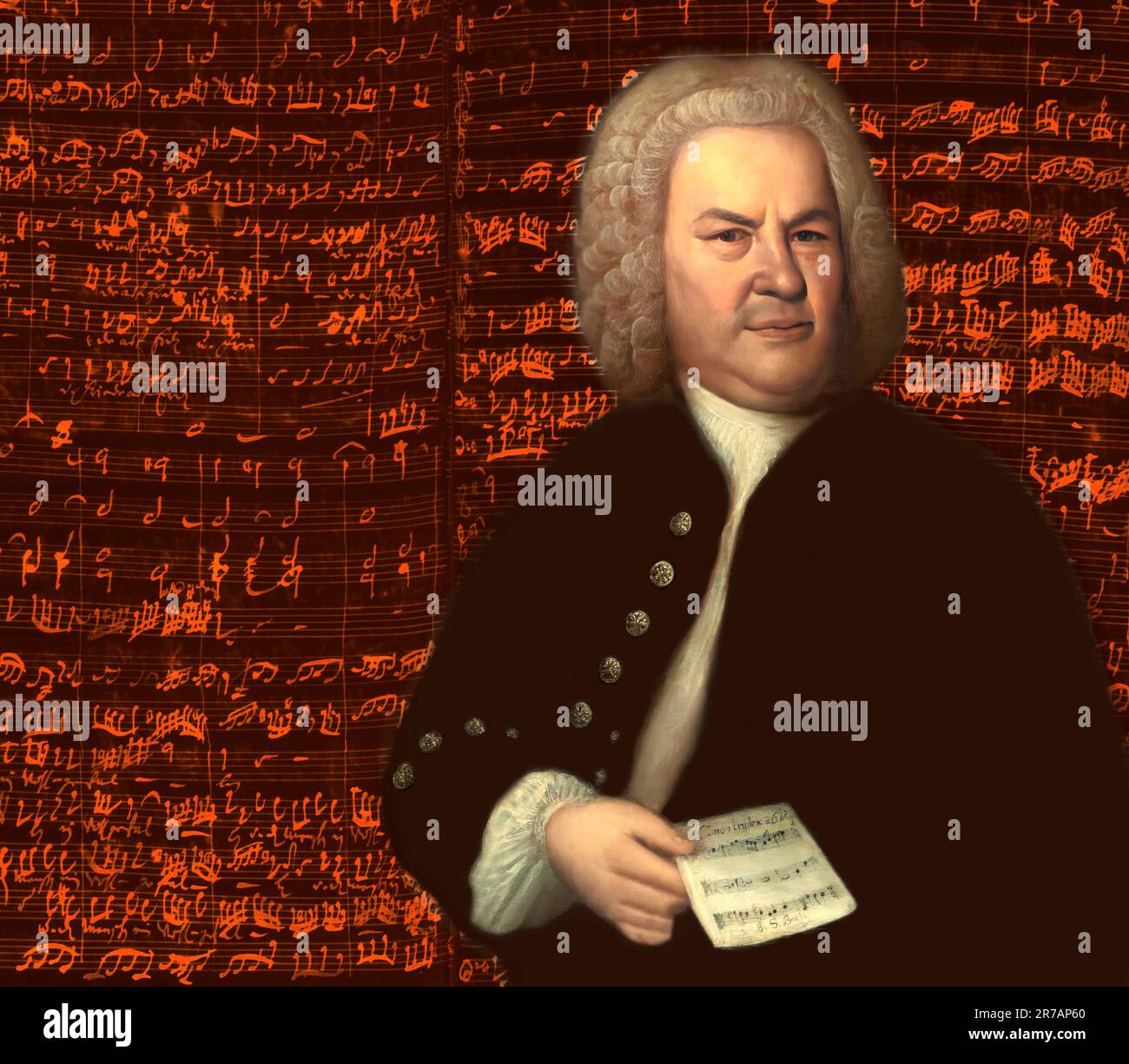 Johann Sebastian Bach, 1685 - 1750, German composer, digital edited ...
