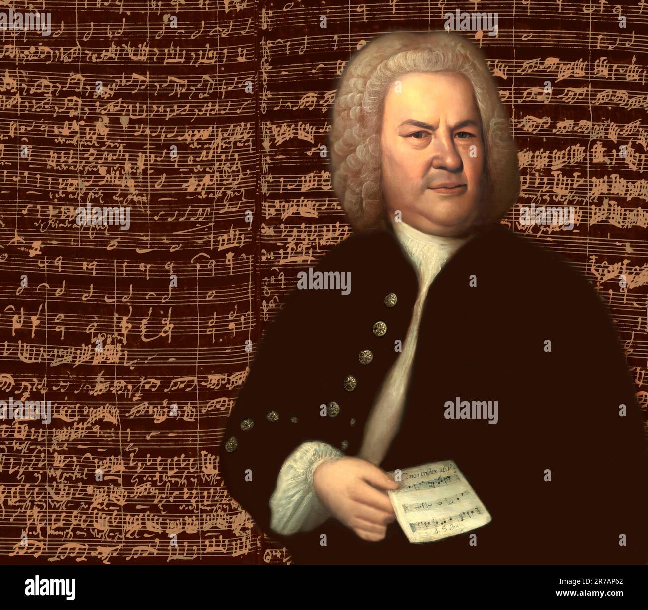 Johann Sebastian Bach, 1685 - 1750, German composer, digital edited ...