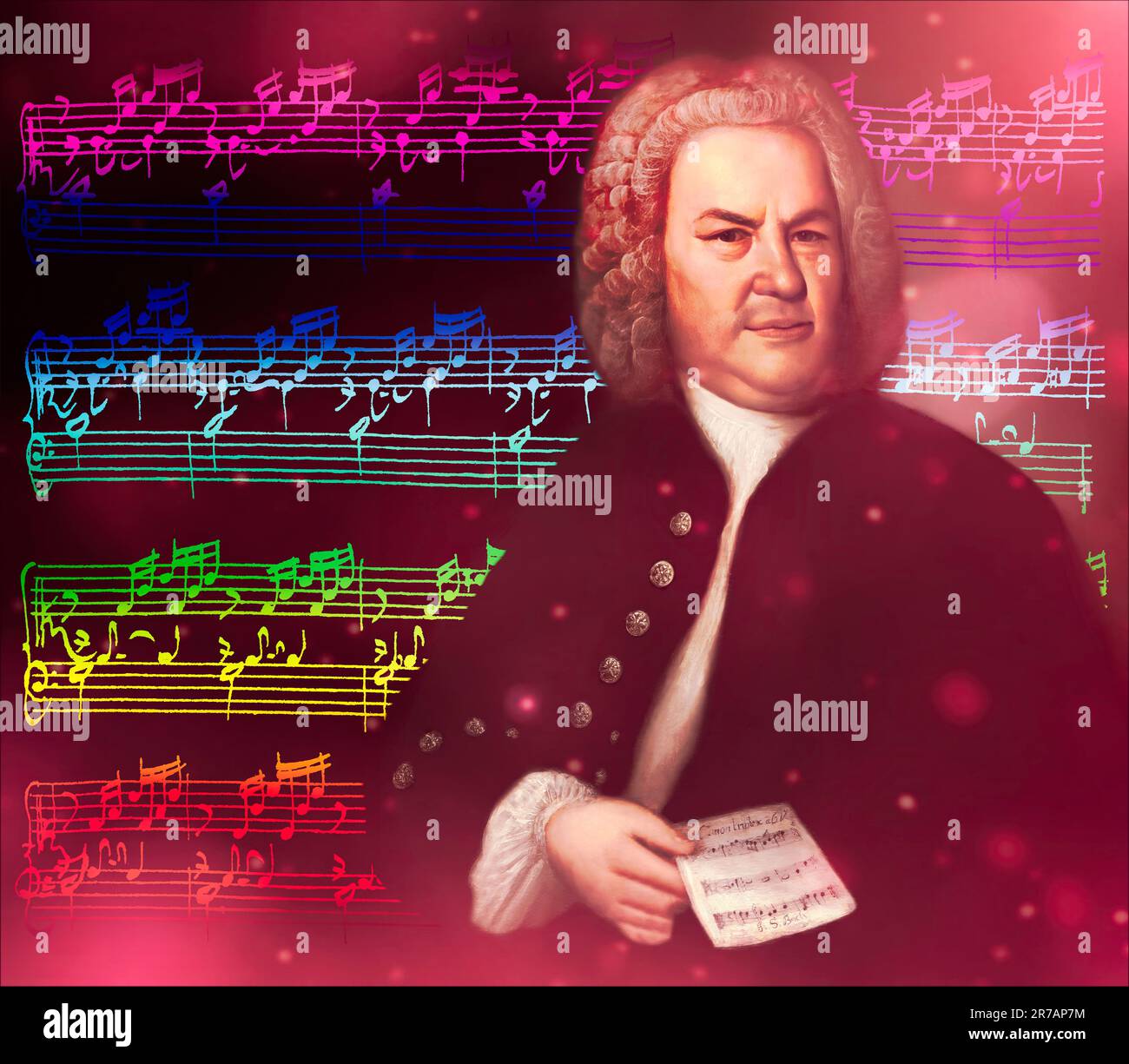 Johann Sebastian Bach, 1685 - 1750, German composer, digital edited ...