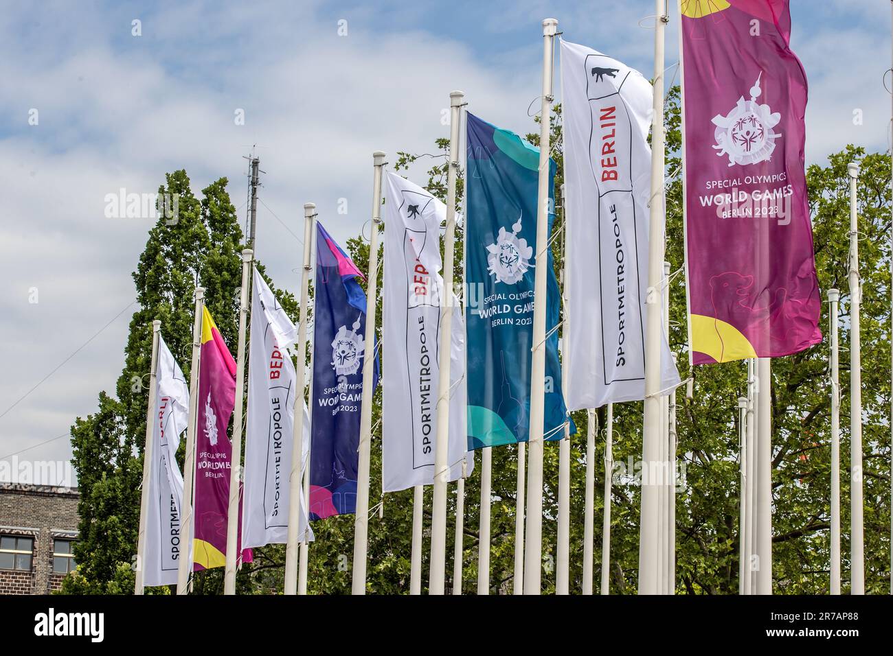 Berlin, Germany. 14th June, 2023. Sports for the disabled: flags of the ...