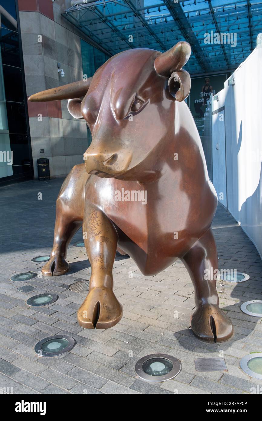 Bull Sculpture at the Bullring in Birmingham City, West Midlands ...