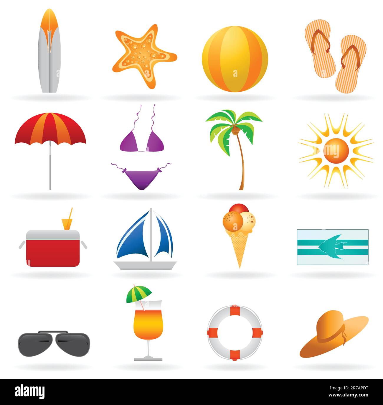 Summer and travel icon set Stock Vector Image & Art - Alamy