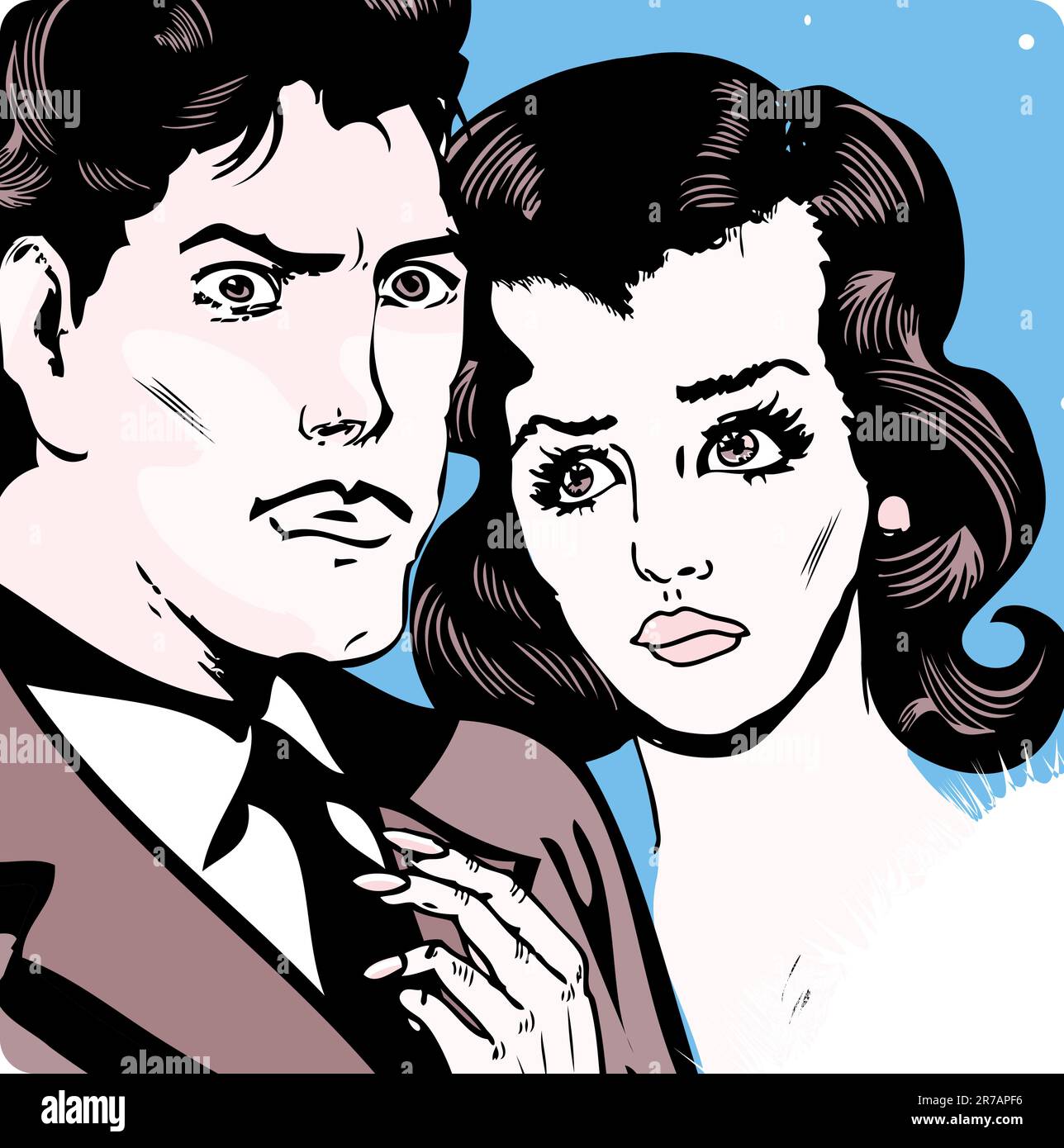 Man And Woman Love Couple Tag In Popart Comic Book Style Stock Vector
