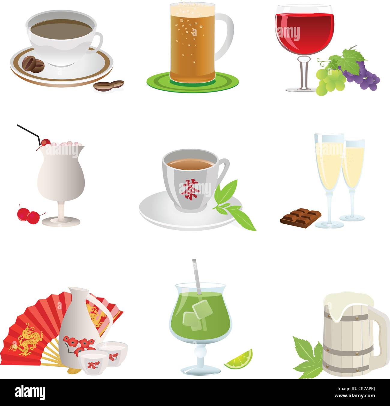 Drinks icon. Set. Vector illustration for you design Stock Vector Image ...
