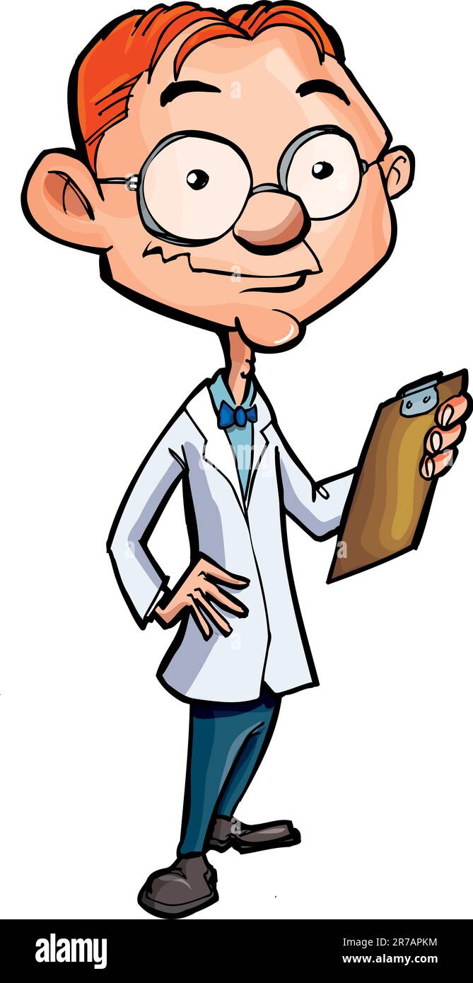 Cartoon of a nerdy doctor isolated on white Stock Vector Image & Art ...