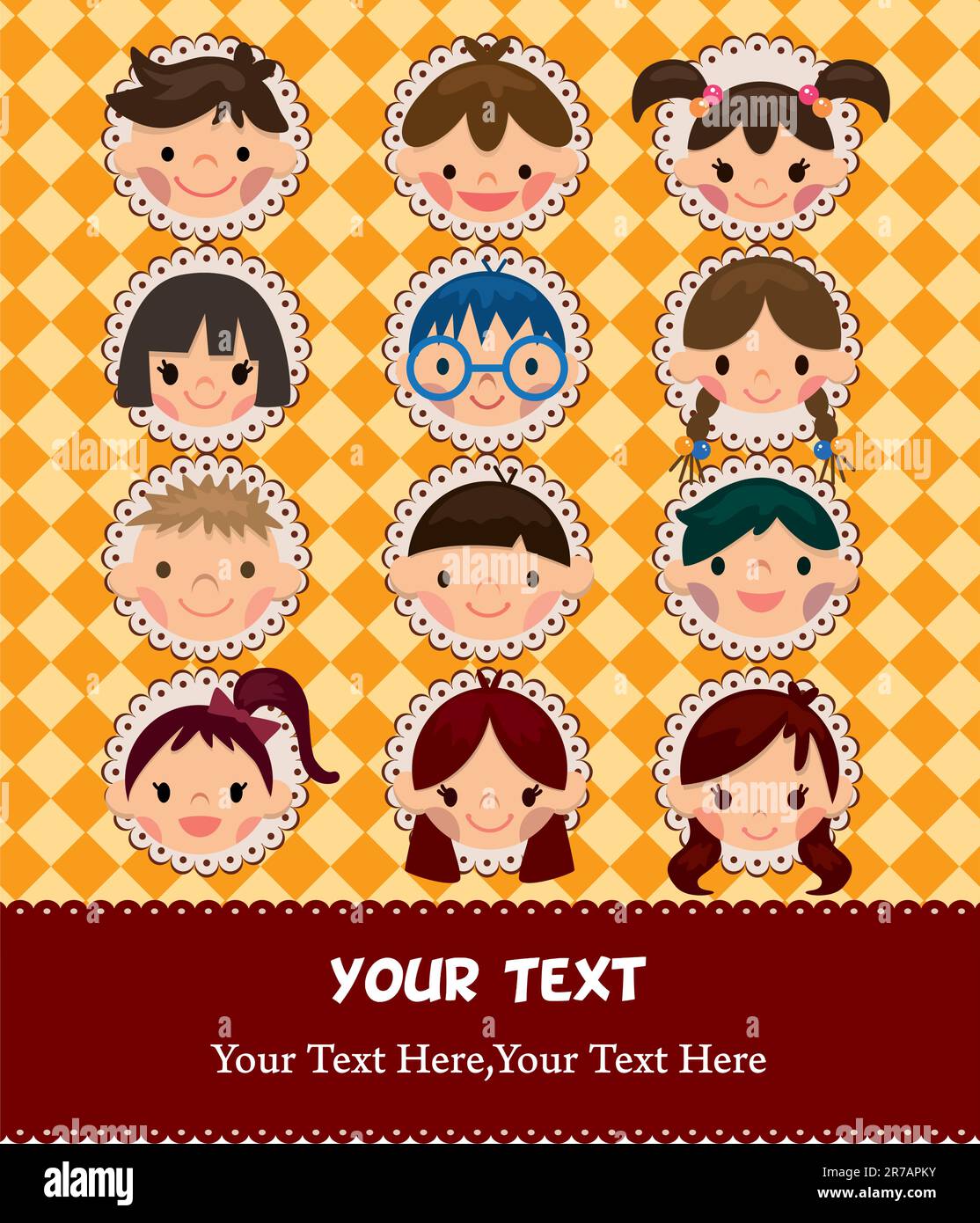 cartoon kid card Stock Vector Image & Art - Alamy