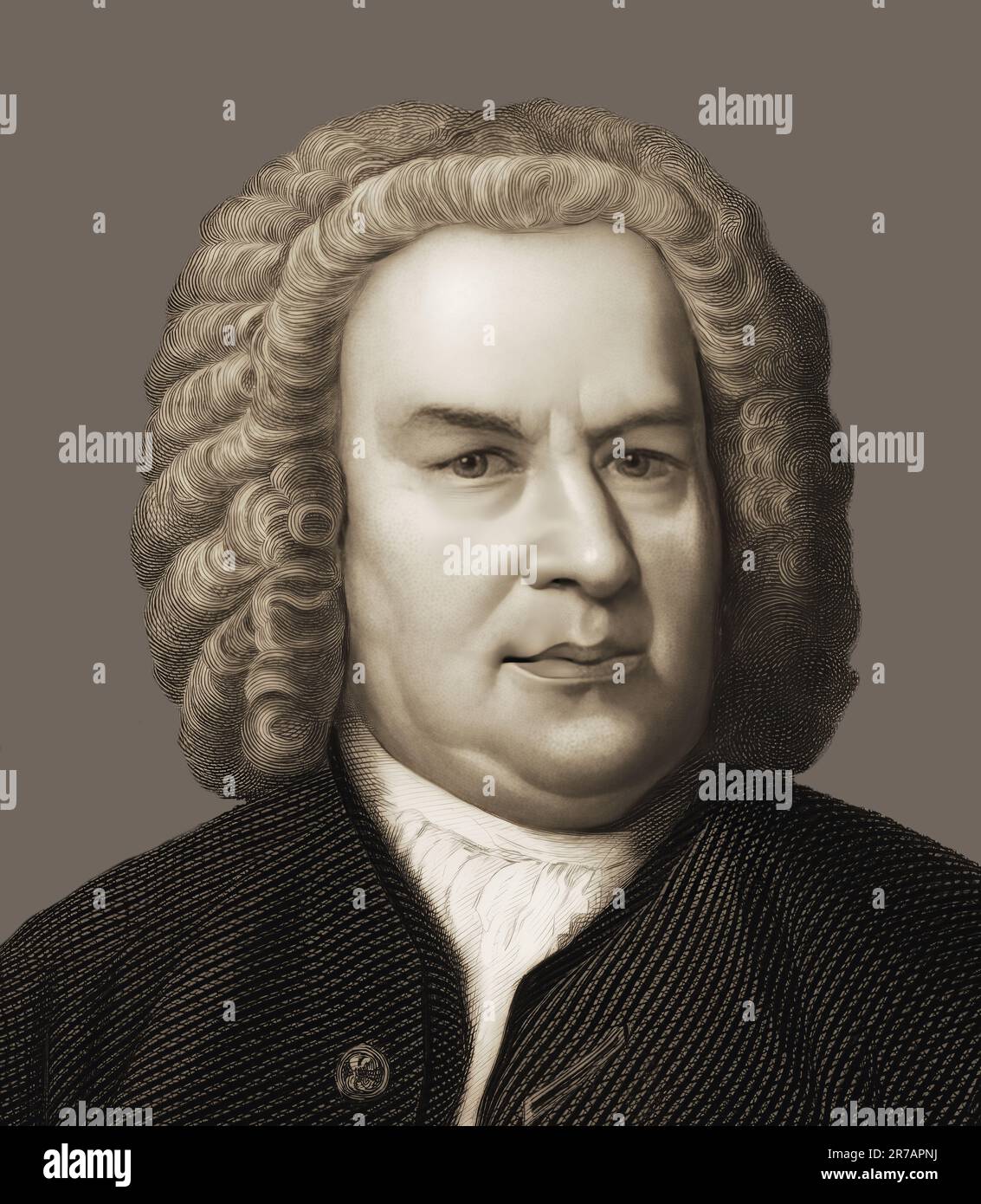 Johann Sebastian Bach, 1685 - 1750, German composer, digital edited ...