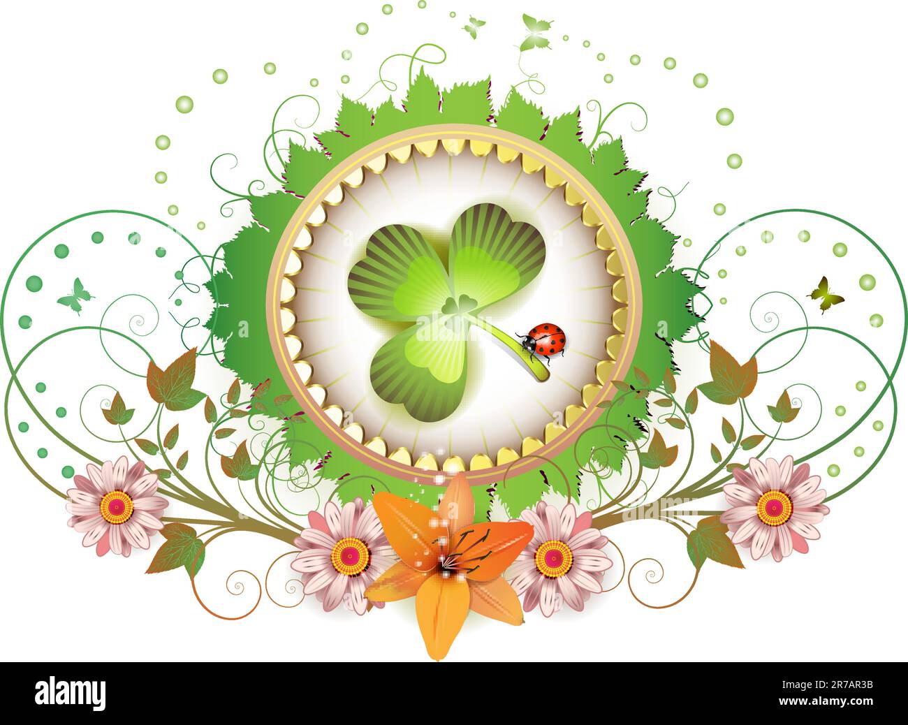 Clover and daisy Stock Vector Images - Alamy