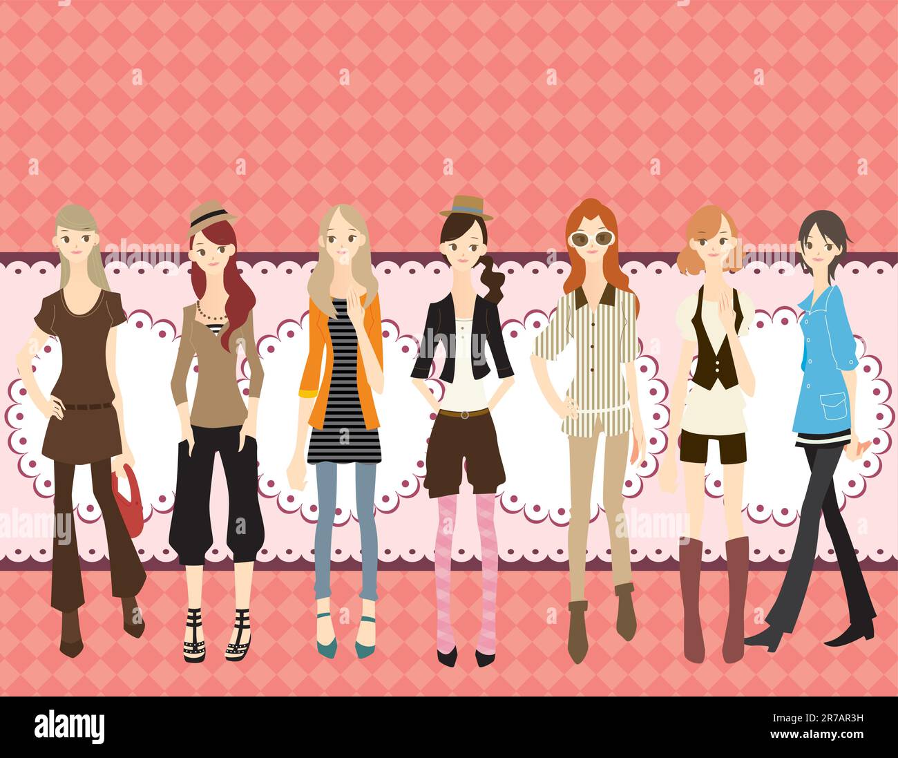 cartoon girl card Stock Vector Image & Art - Alamy