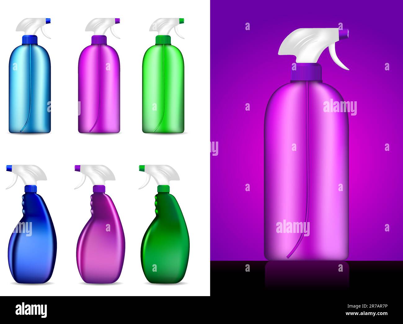 Colorful Spray bottles vector illustrations Stock Vector Image & Art ...