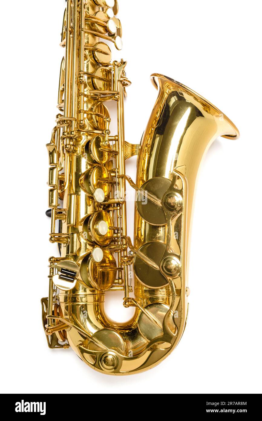 Saxophone Jazz instrument isolated Stock Photo - Alamy