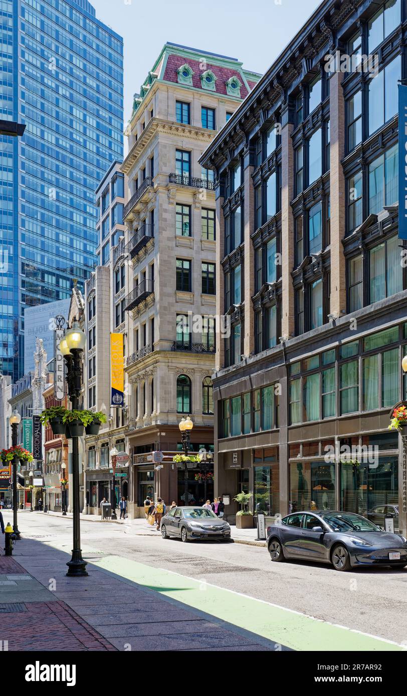 A red mansard roof caps Suffolk University’s 10 West Street Residence ...