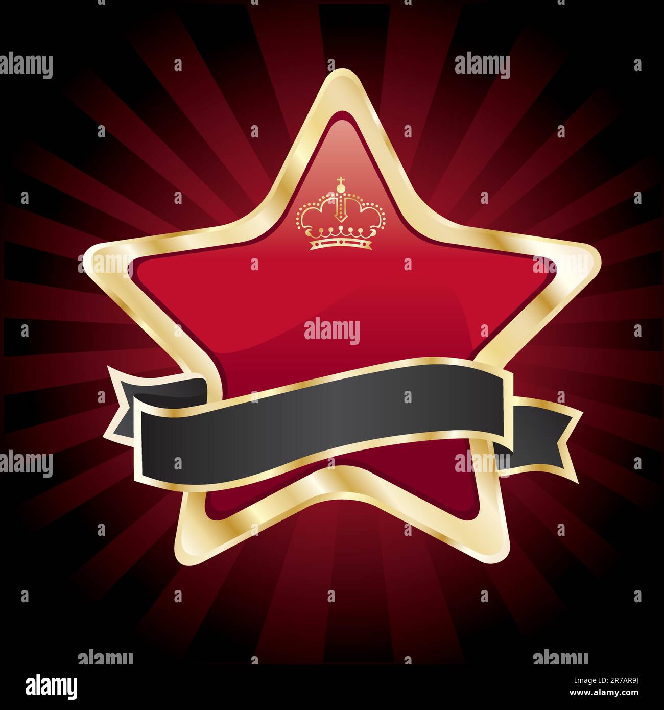 vector red star in golden frame on dark background Stock Vector Image & Art - Alamy