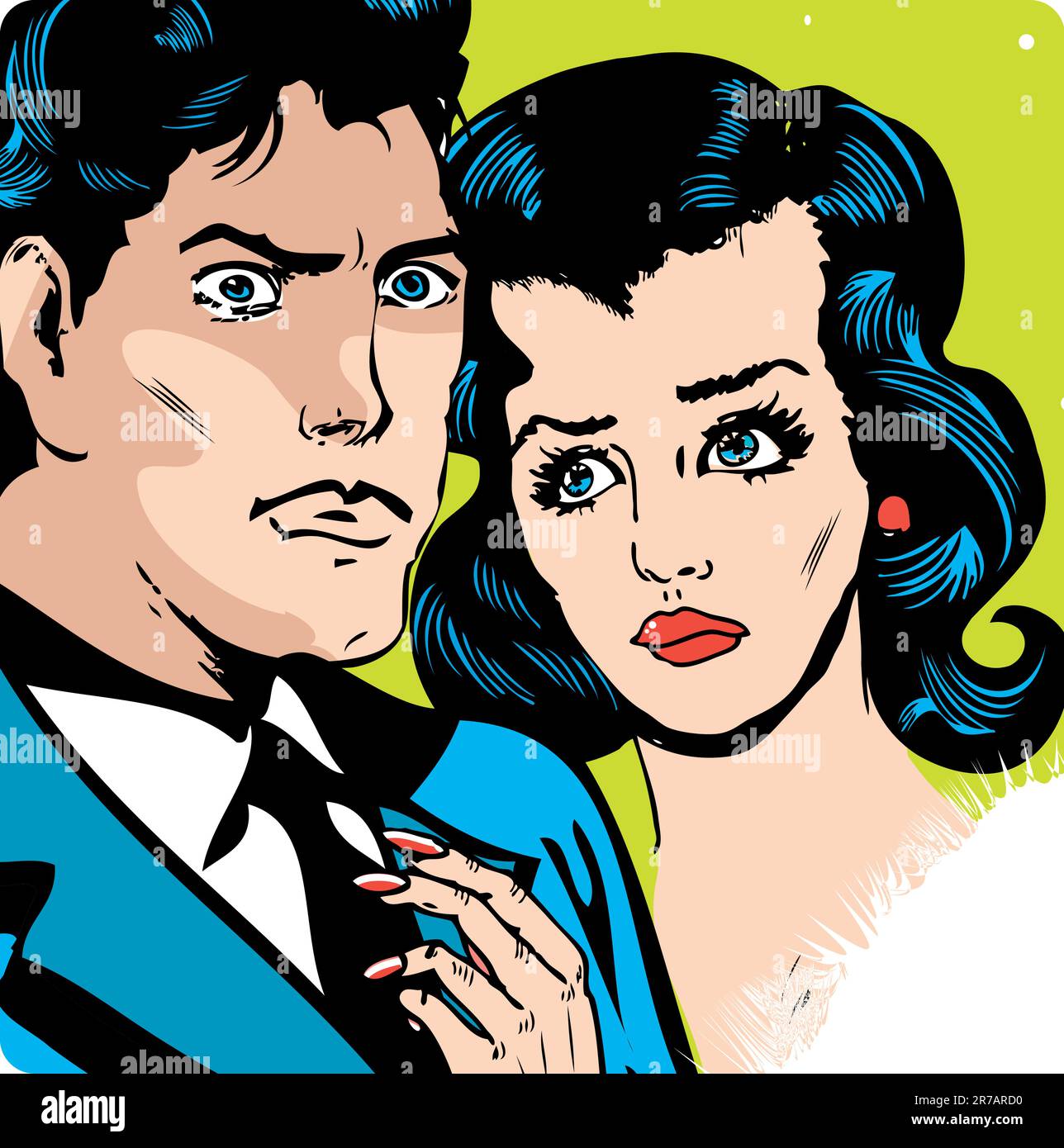 Man and woman love couple tag in popart comic book style Stock Vector ...